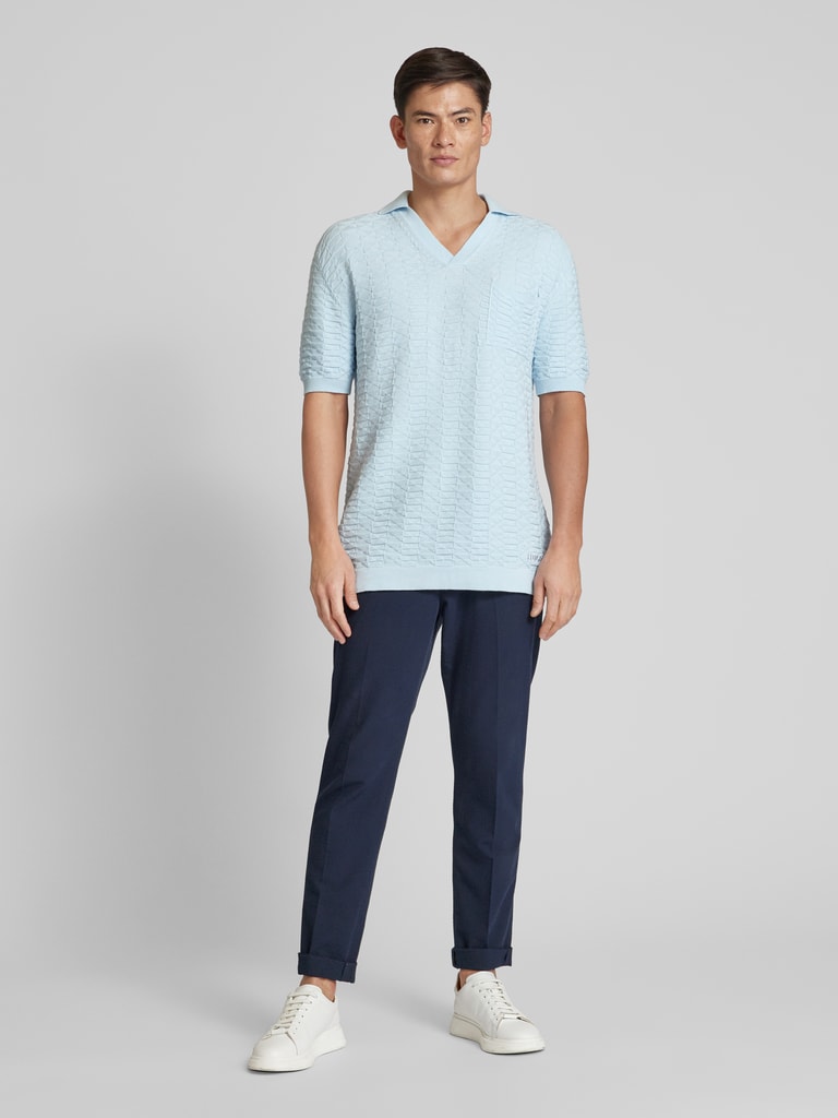 HUGO Regular Fit Poloshirt mit Strukturmuster Modell 'Spato' (sky ...
