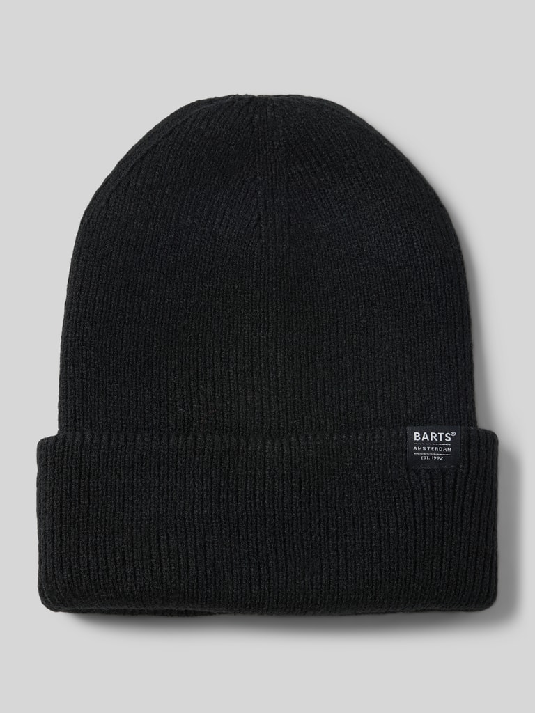 Barts Muts met omslag en labeldetail, model 'KINABALU' in zwart online ...