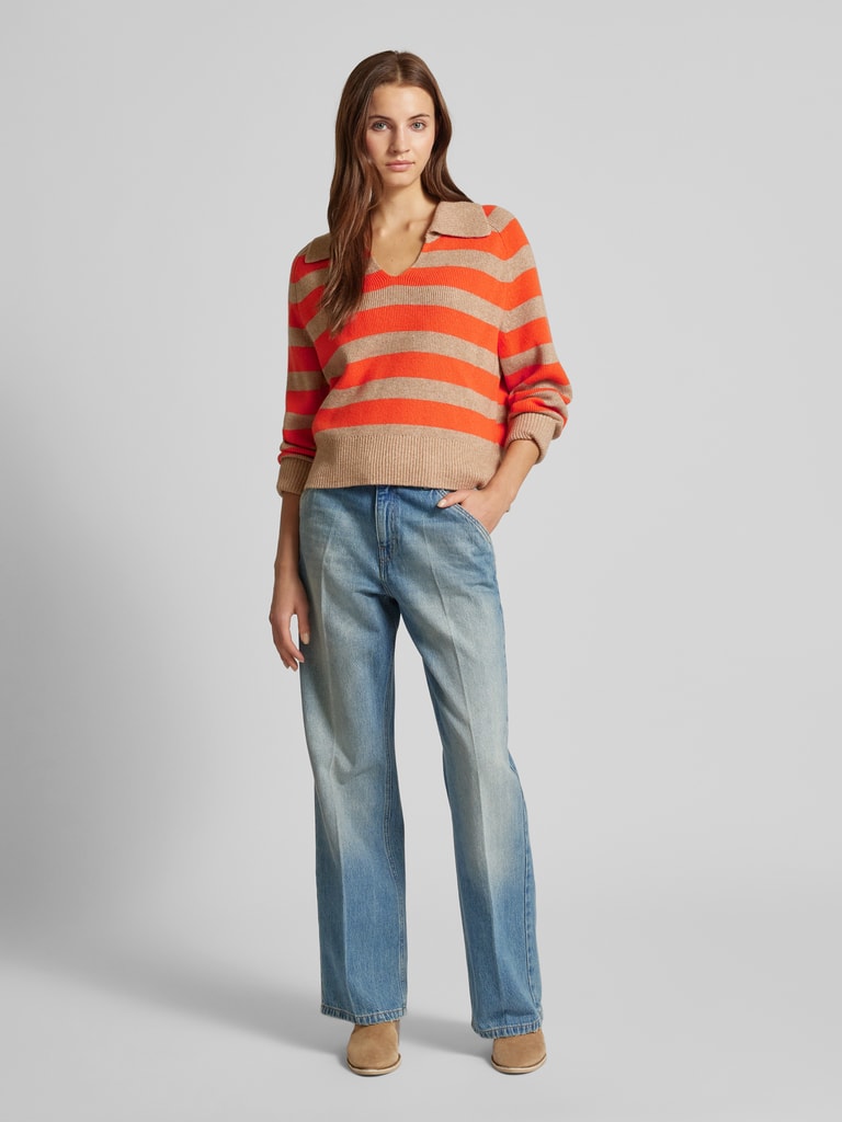 Oui Loose Fit Strickpullover aus Woll-Mix (rot) online kaufen