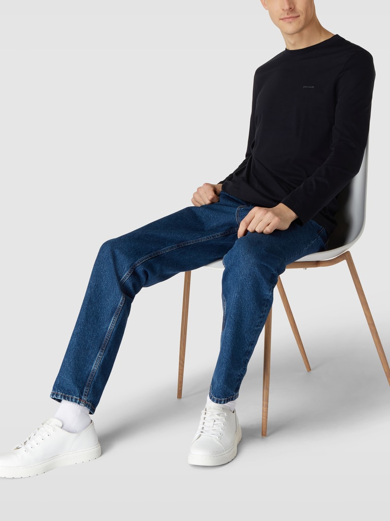 Pierre Cardin Longsleeve mit Label-Print (marine) online kaufen