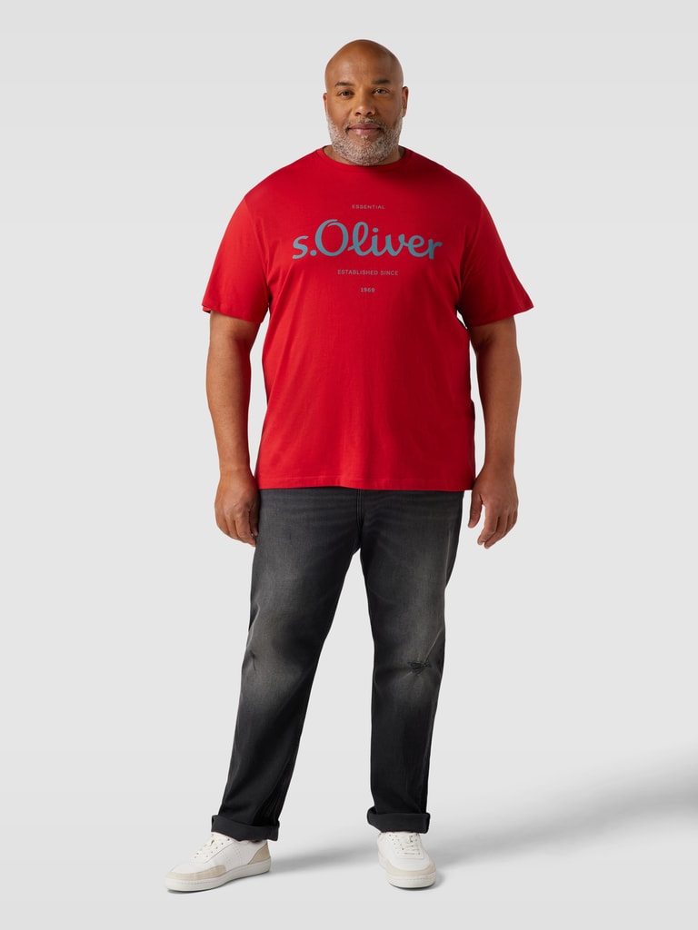 S.Oliver Plus PLUS SIZE T-Shirt mit Label-Print (rot) online kaufen