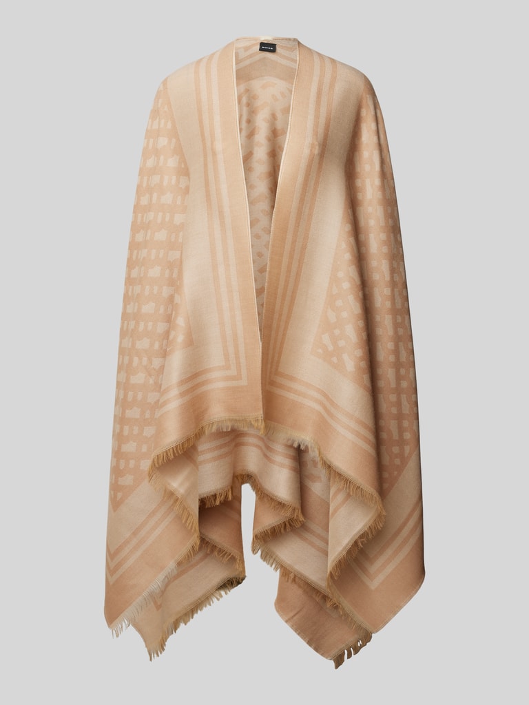 BOSS Poncho mit Fransen Modell 'Xandra' (beige) online kaufen