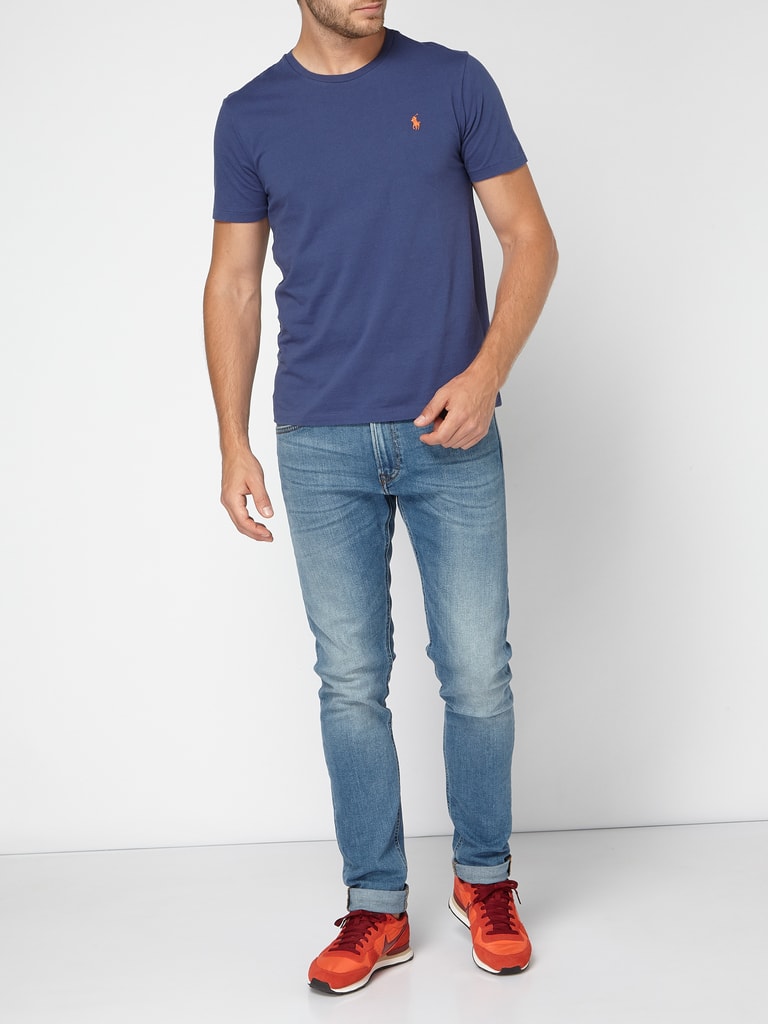 Polo Ralph Lauren Custom Slim Fit T-Shirt mit Logo-Stickerei (anthrazit ...