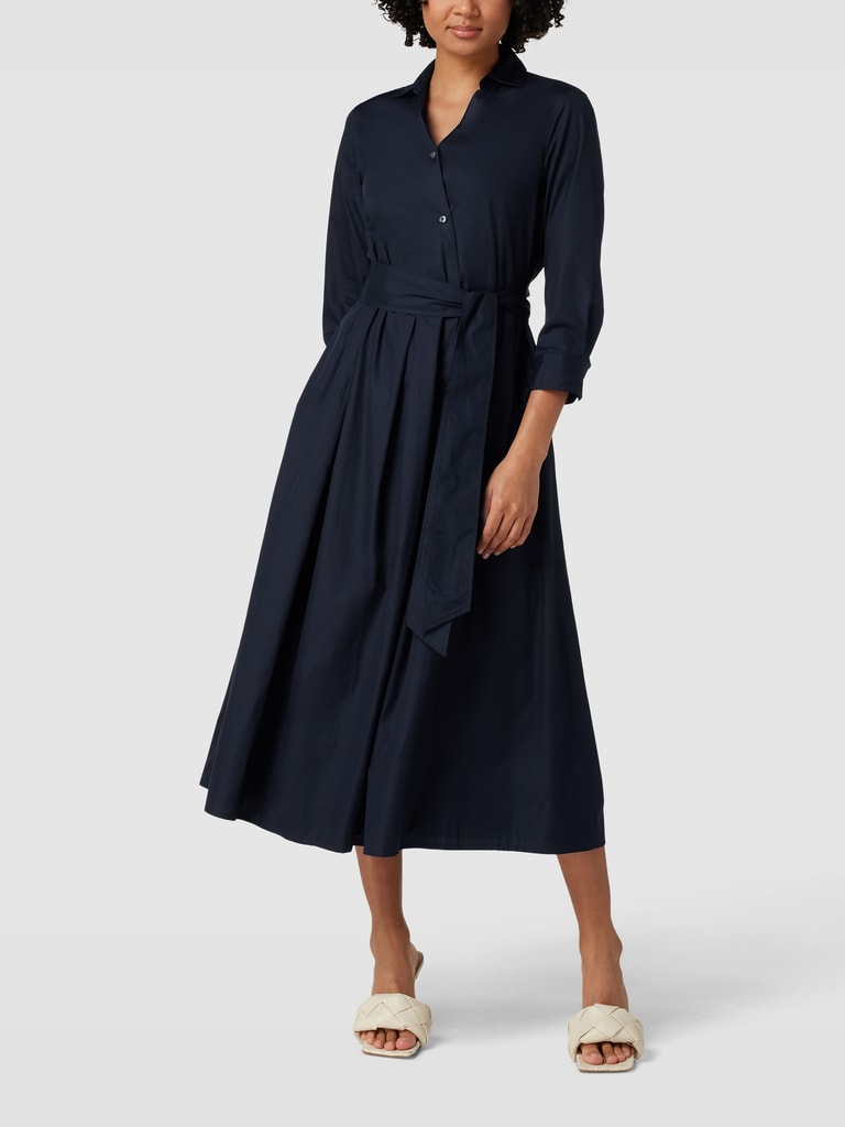 0039 Italy Hemdblusenkleid mit Bindegürtel Modell 'Julene' (marine ...