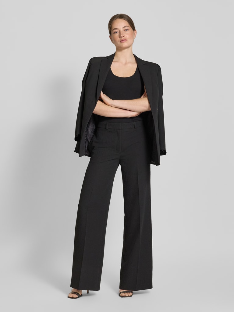 HUGO Wide Leg Anzughose mit Bügelfalten Modell 'Hasene' (black) online ...