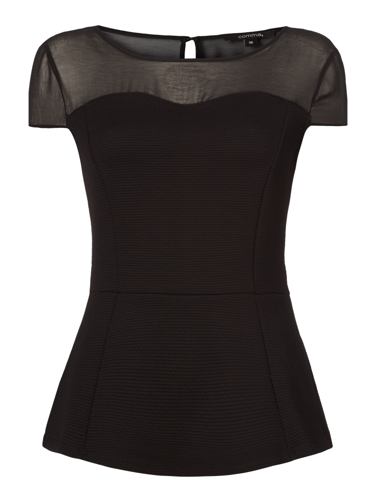 comma Shirt mit Punktestruktur (black) online kaufen