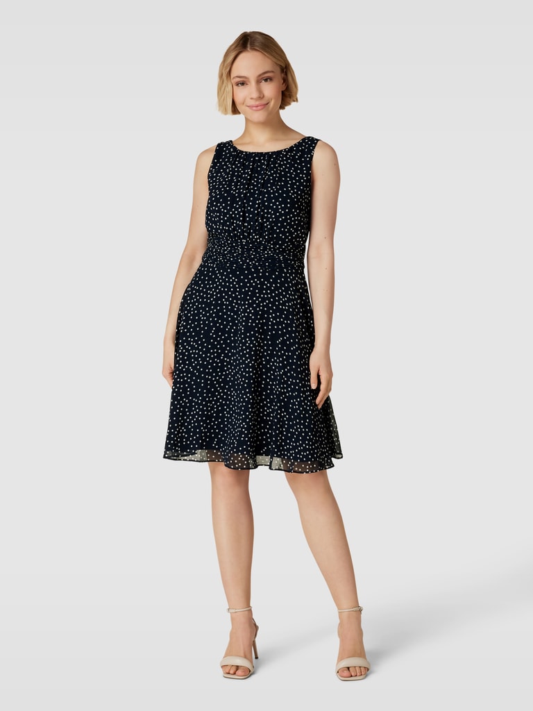 Esprit Collection Mini-jurk met strikceintuur in marineblauw online kopen | P&C