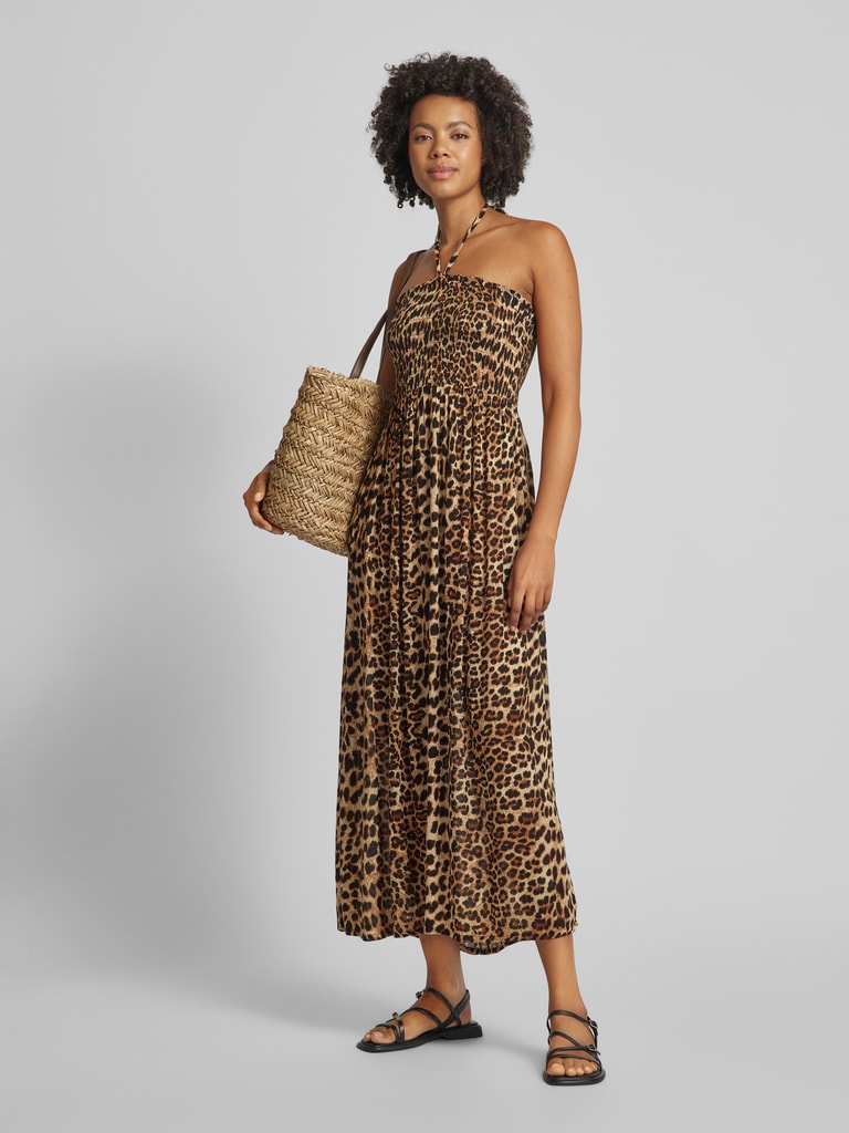 Kaffe Midikleid mit Smok-Details Modell 'Amber' (black) online kaufen