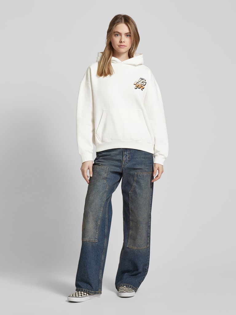 Pegador Oversized hoodie met labelprint, model 'HOWITT' in offwhite ...
