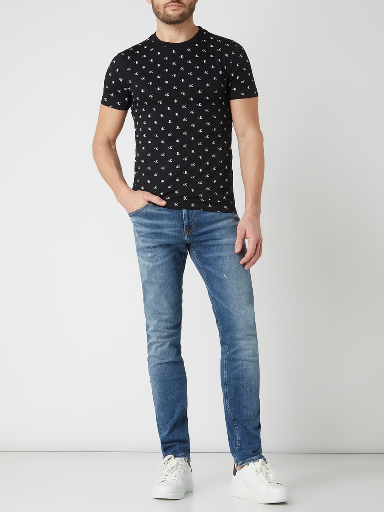 Calvin Klein Jeans T-Shirt mit Logo-Muster (black) online kaufen