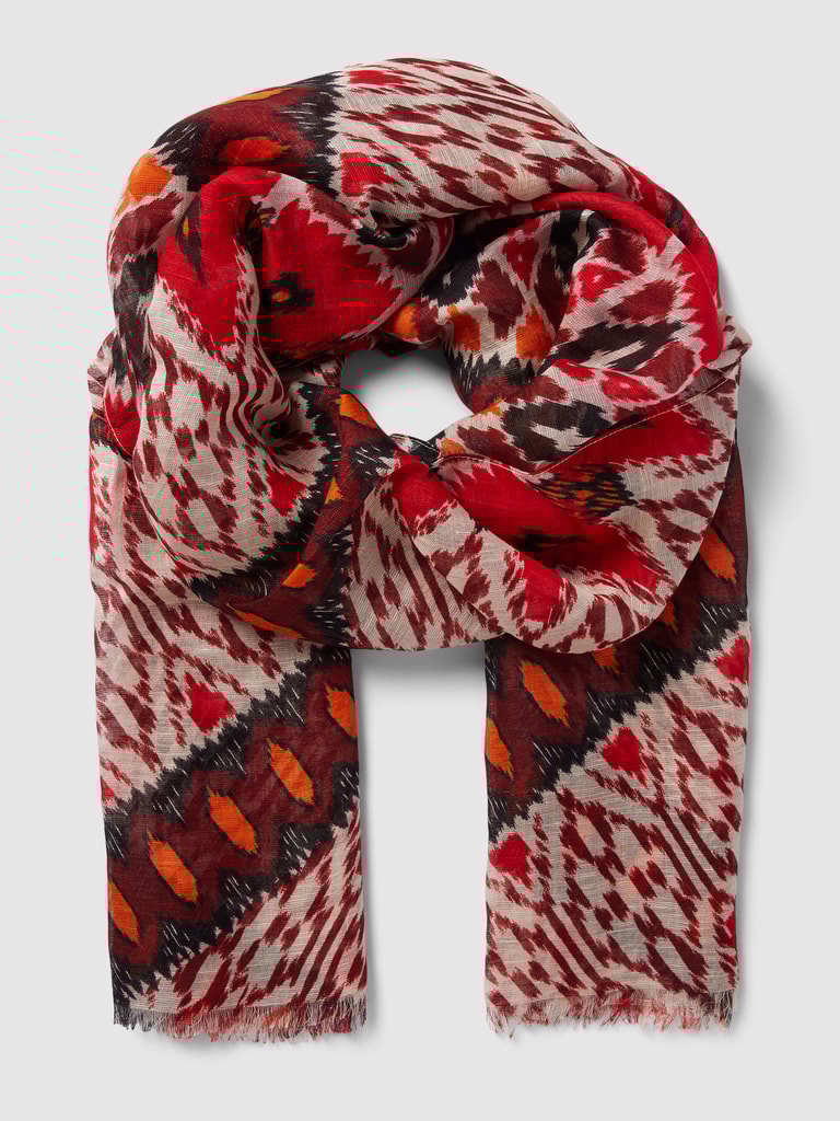 Marc Cain Schal mit Seide-Anteil und Allover-Muster (rot) online kaufen