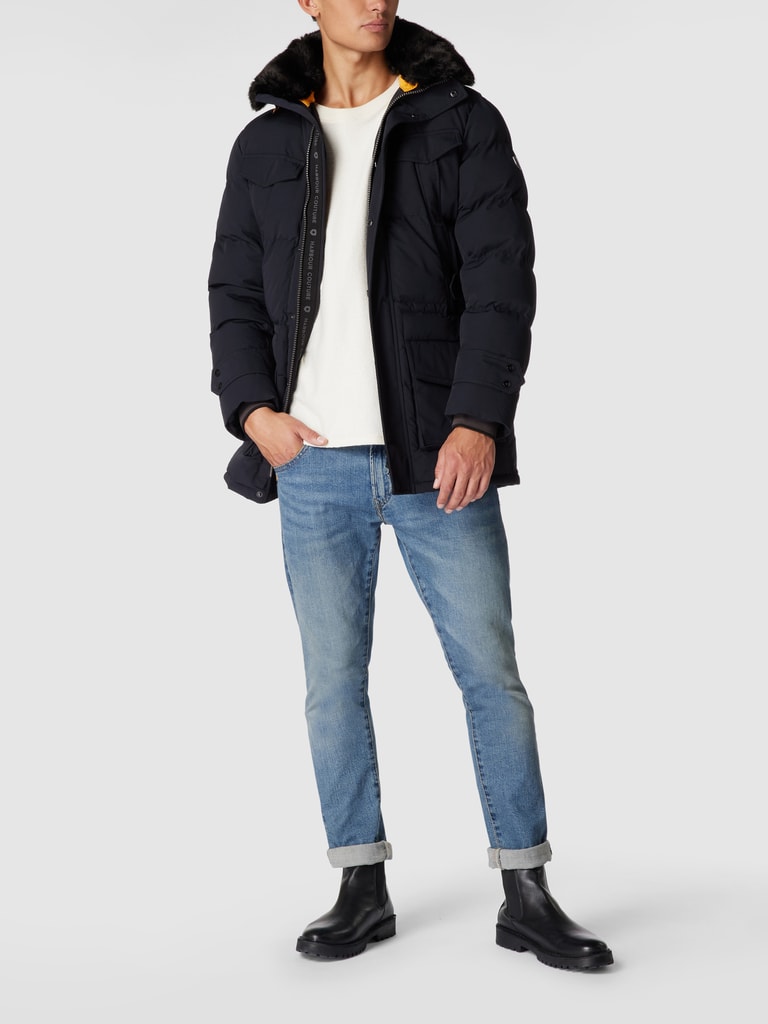 Wellensteyn Regular fit gewatteerd jack met labelpatch, model 'SEAMASTER' in marineblauw online ...