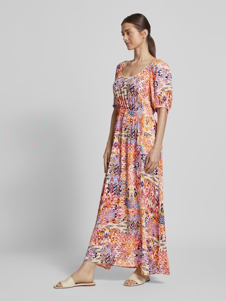 ICHI Midikleid aus Viskose mit V-Ausschnitt (pink) online kaufen