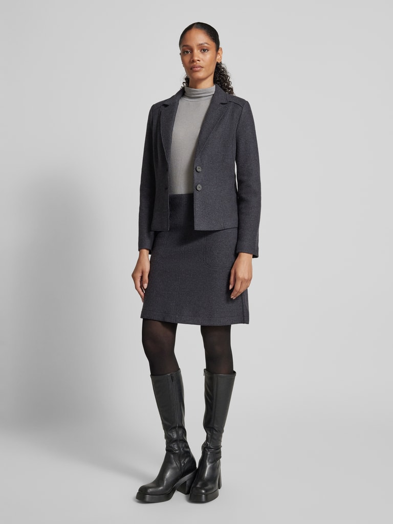 Marc Cain Knielanger Rock mit Eingrifftaschen und Label-Detail (anthrazit) online kaufen