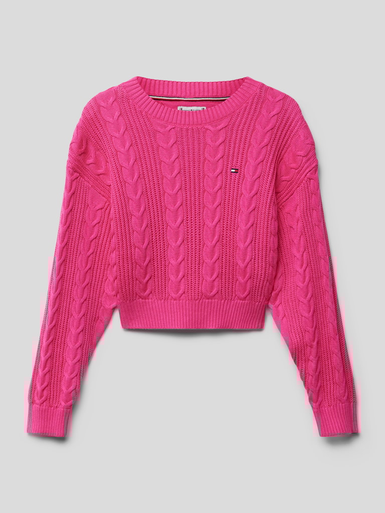 Tommy Hilfiger Teens Strickpullover mit Zopfmuster (pink) online kaufen