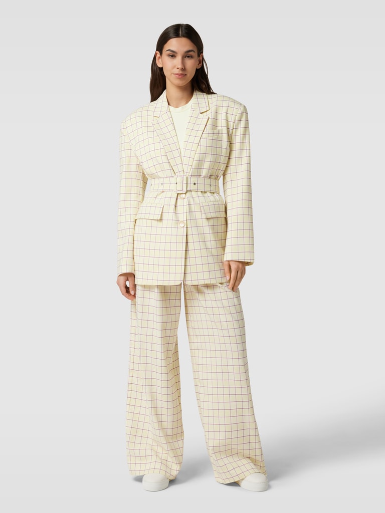 Stella Nova Blazer met all-over motief, model 'Mirella' in lichtgeel ...