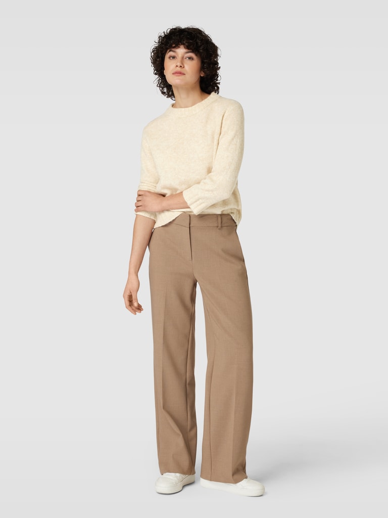 OPUS Strickpullover mit gerippten Abschlüssen Modell 'Putzi' (beige ...