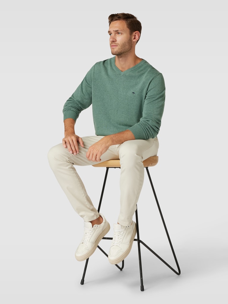 Fynch-Hatton Strickpullover mit Label-Stitching (lind) online kaufen
