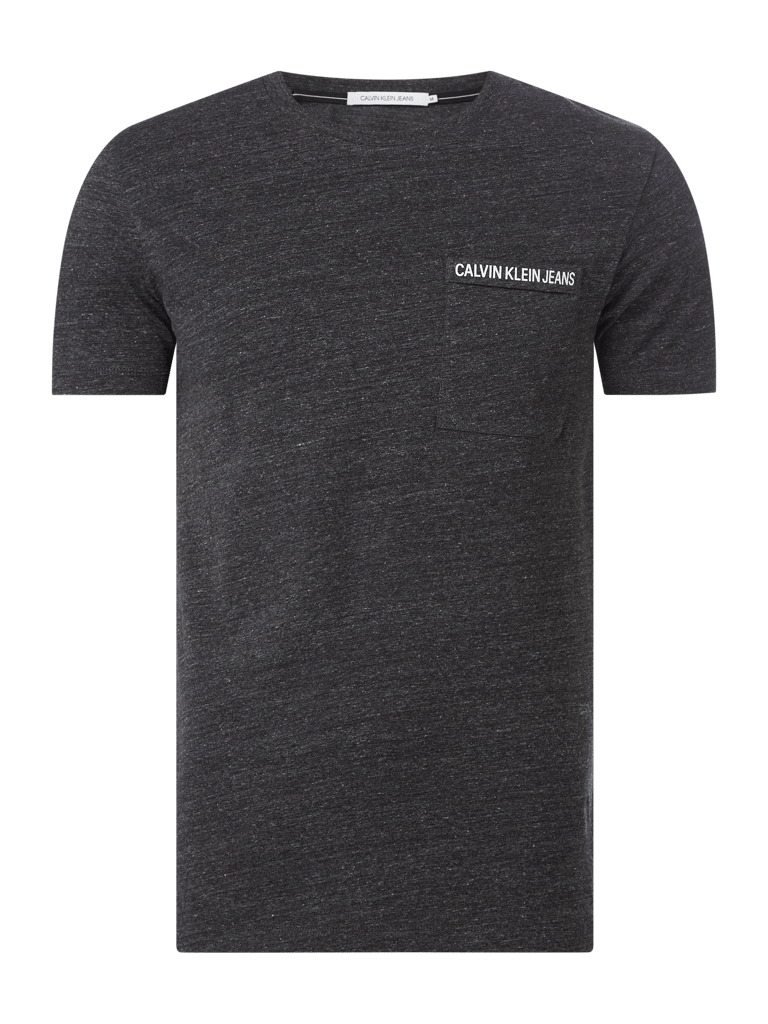 Calvin Klein Jeans T Shirt Mit Logo Details Anthrazit Melange Online