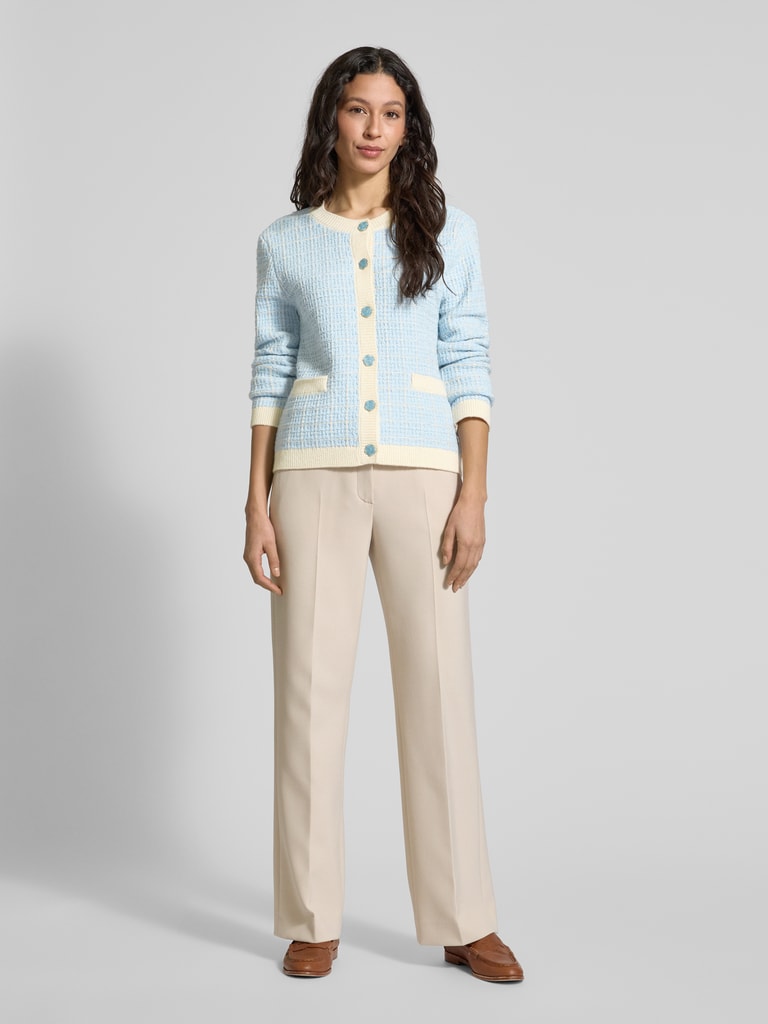 YAS Cardigan met structuurmotief, model 'LIVIA' in lichtblauw online ...