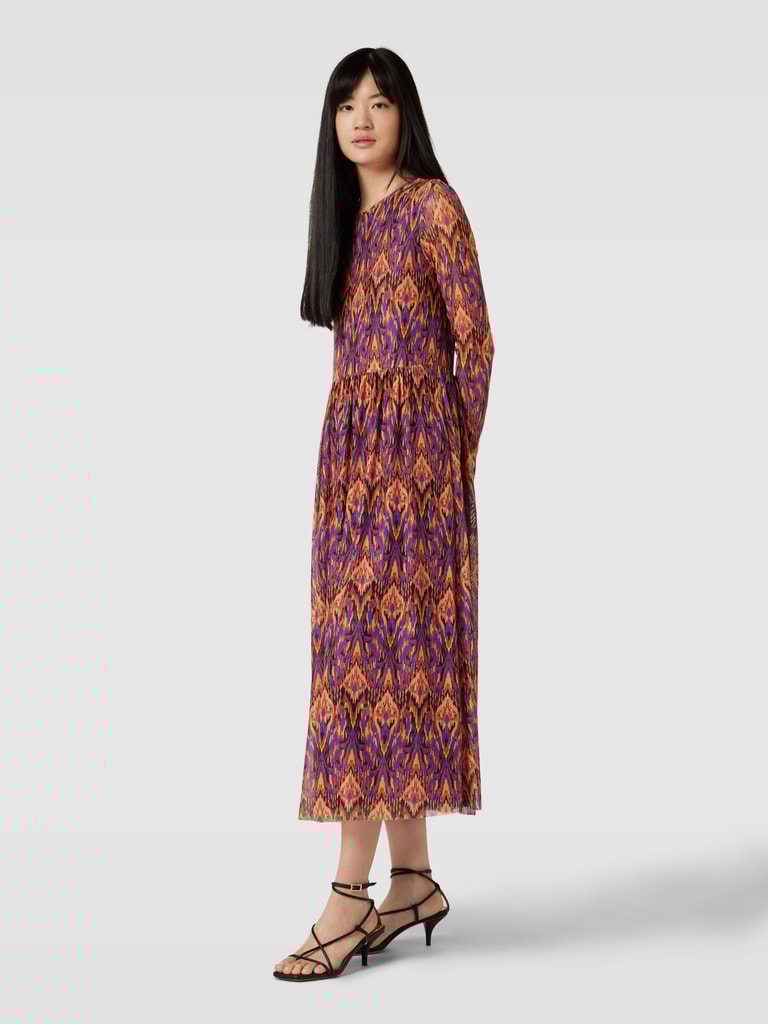 Montego Midi-jurk met all-over motief in paars online kopen | P&C