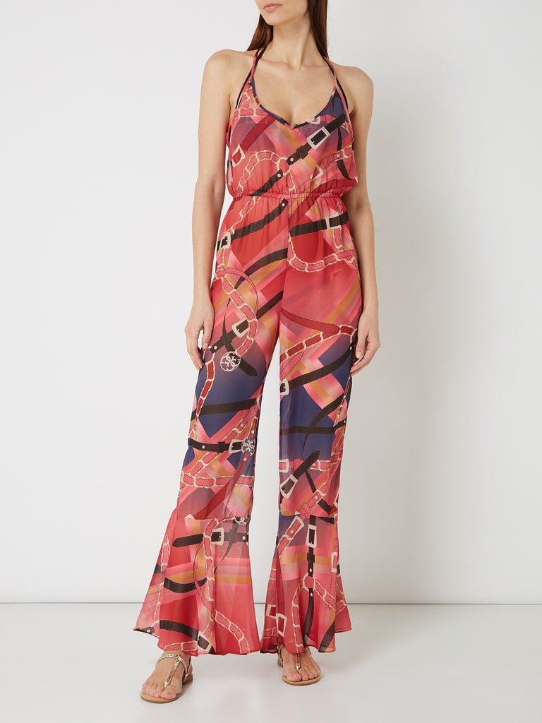 Guess Jumpsuit aus Chiffon mit Allover-Muster (rosa) online kaufen