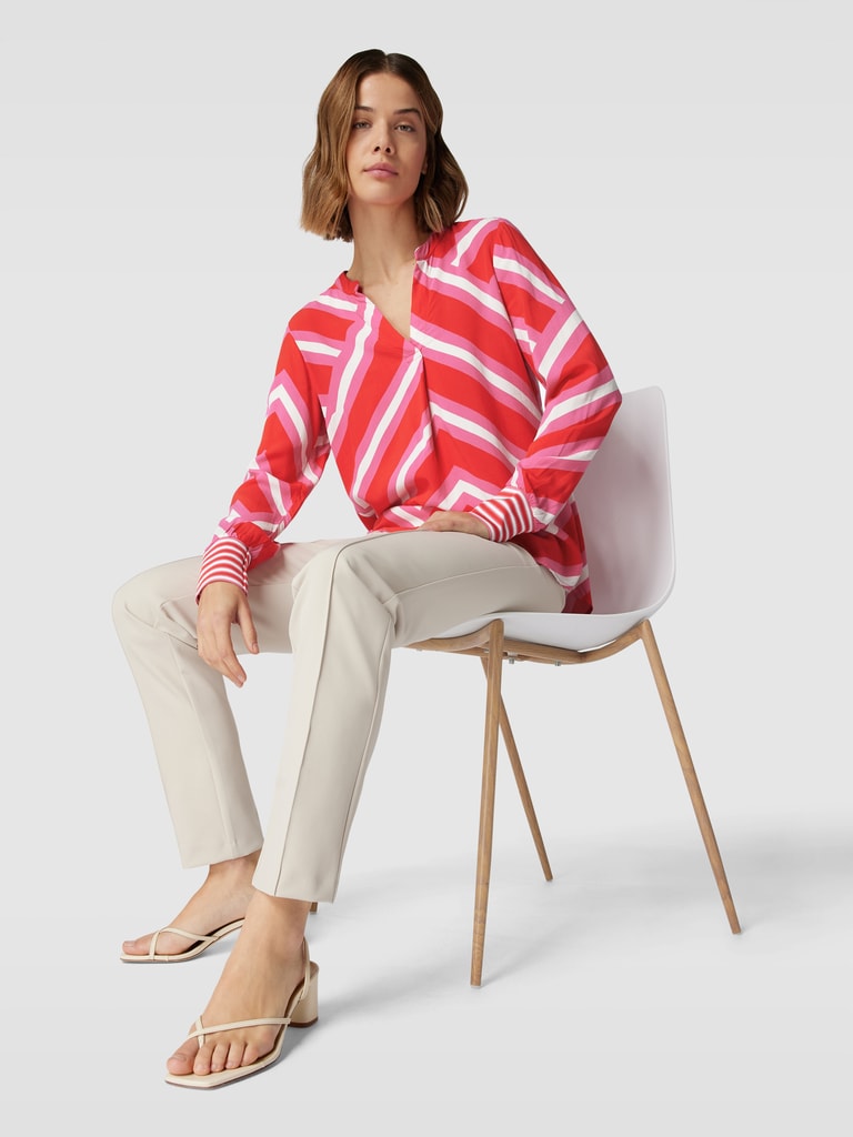 Emily Van den Bergh Bluse mit Allover-Muster Modell 'Schlupf ZickZack ...