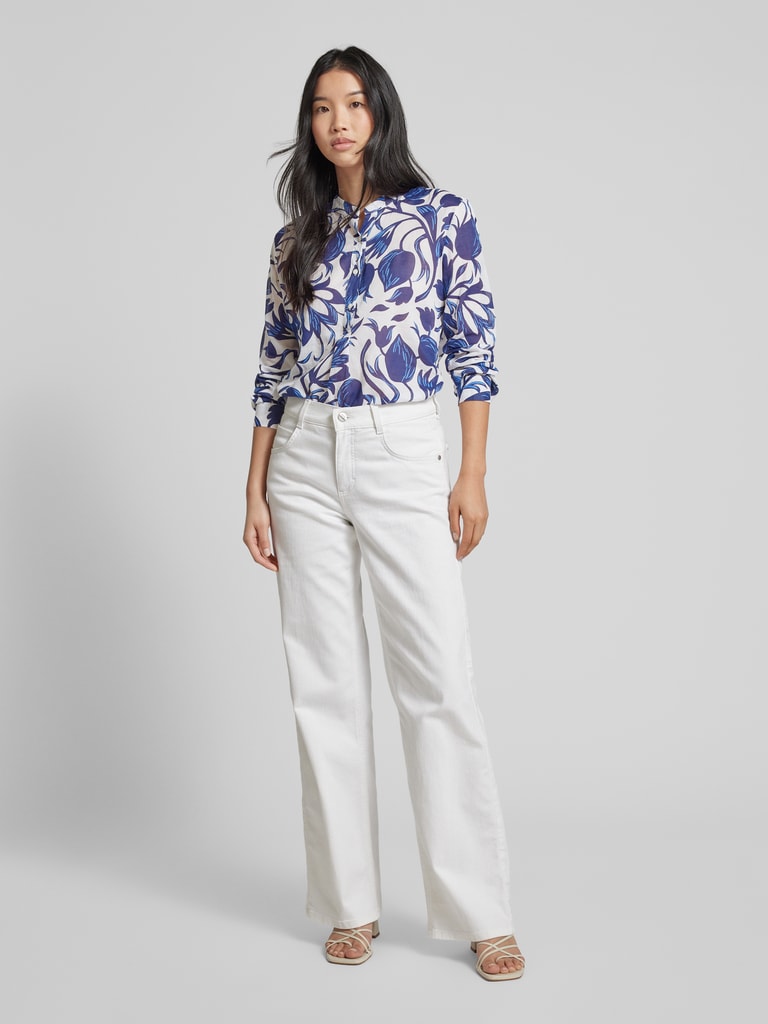 0039 Italy Bluse mit floralem Allover-Print Modell 'Janice' (blau ...