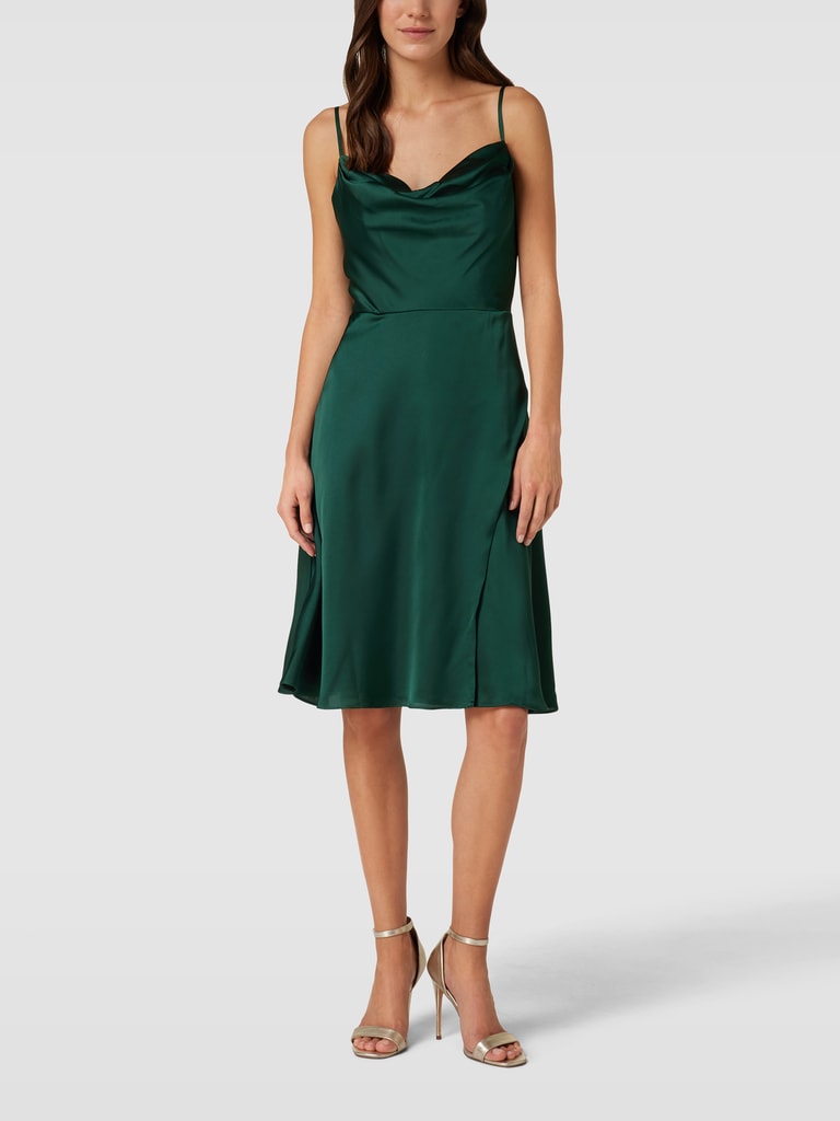 Luxuar Cocktailkleid mit Wasserfall-Ausschnitt (dunkelgruen) online kaufen