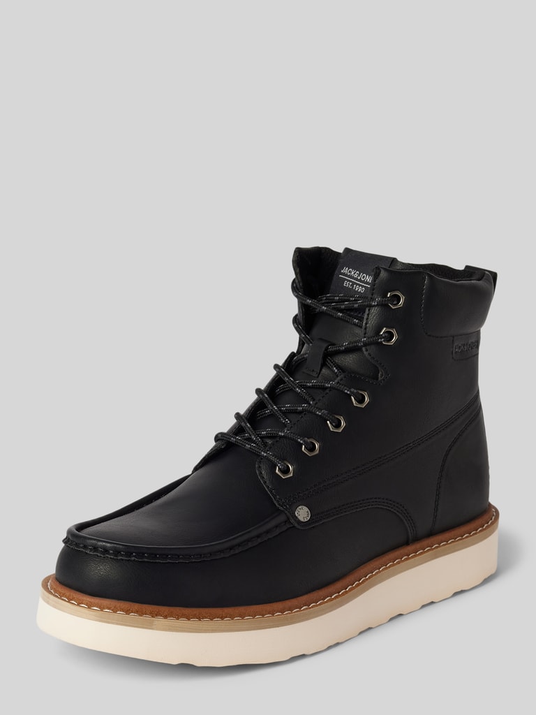 Jack & Jones Veterboots met labeldetails, model 'WARCHWAY' in zwart ...