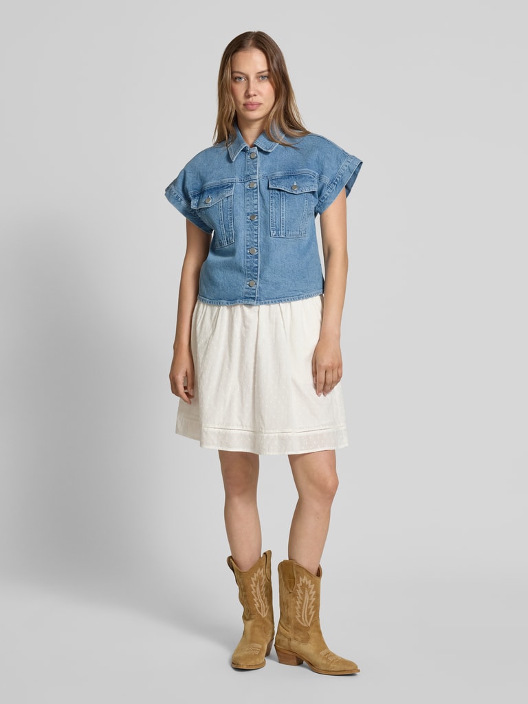 Kup online MSCH Copenhagen Bluzka jeansowa o kroju regular fit z ...
