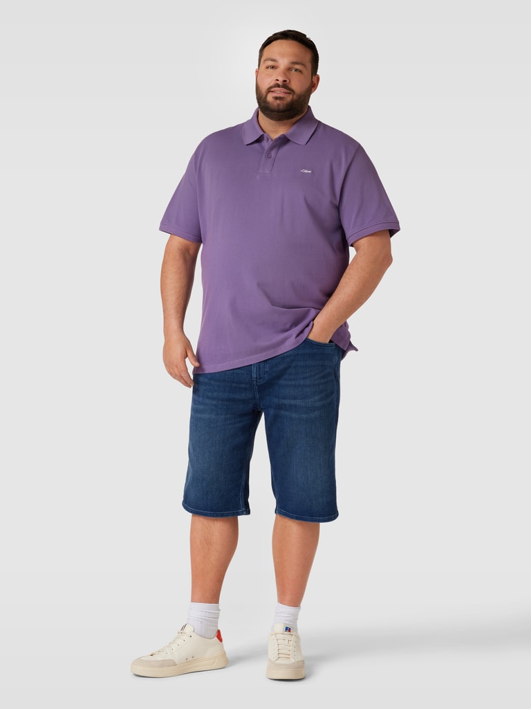 S.Oliver Plus PLUS SIZE Poloshirt mit Label-Stitching (lila) online kaufen