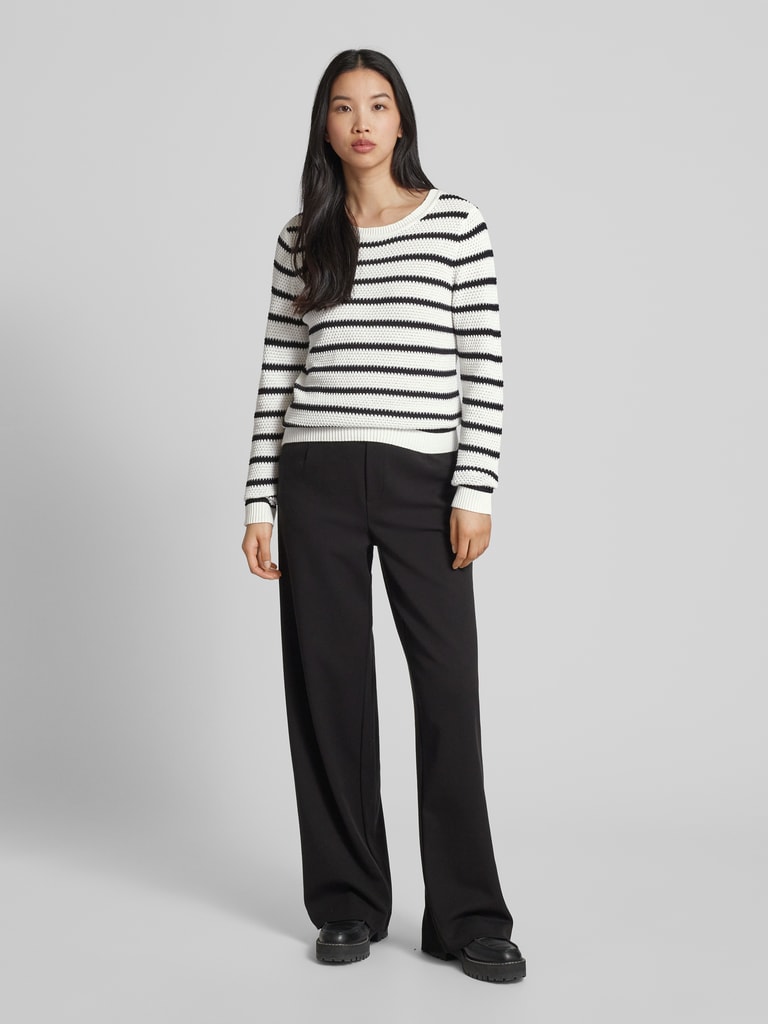 Vila Gebreide pullover met streepmotief, model 'DALO' in zwart online ...