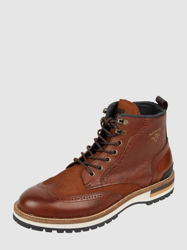 Pantofola dOro Boots van leer, model 'Tocchetto' in cognac online kopen ...