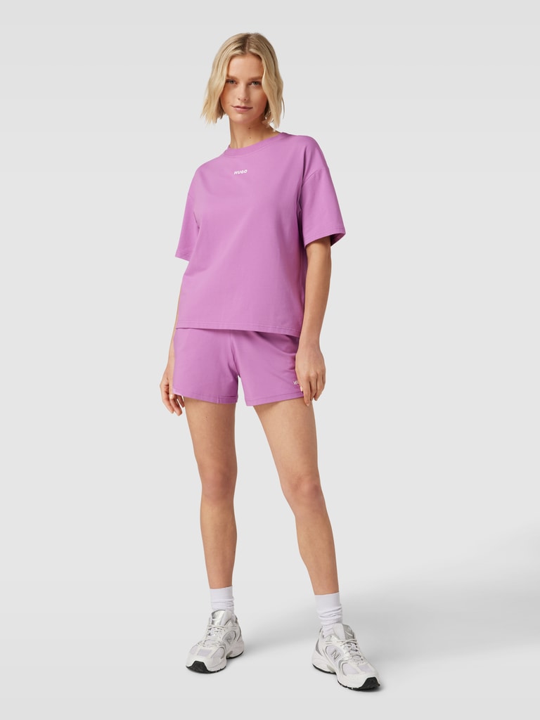HUGO T-Shirt mit Label-Print Modell 'SHUFFLE' (lila) online kaufen