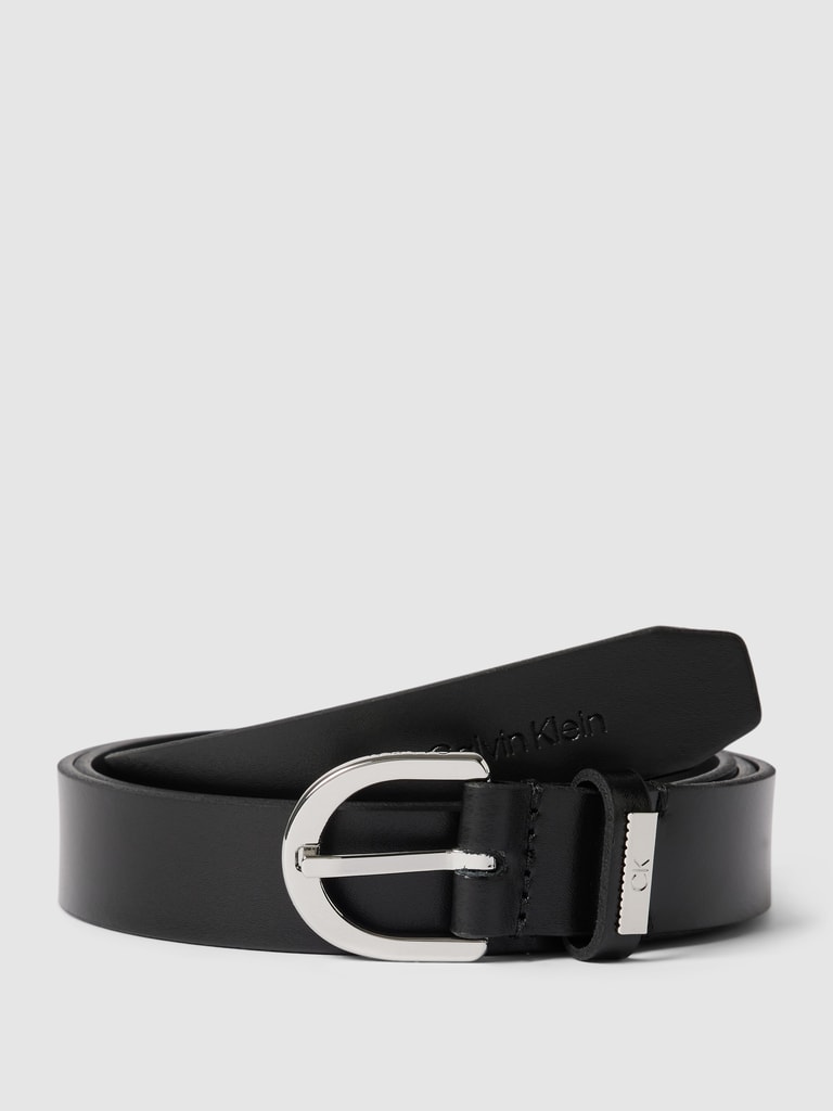 CK Calvin Klein Leren riem met labeldetail in zwart online kopen | P&C