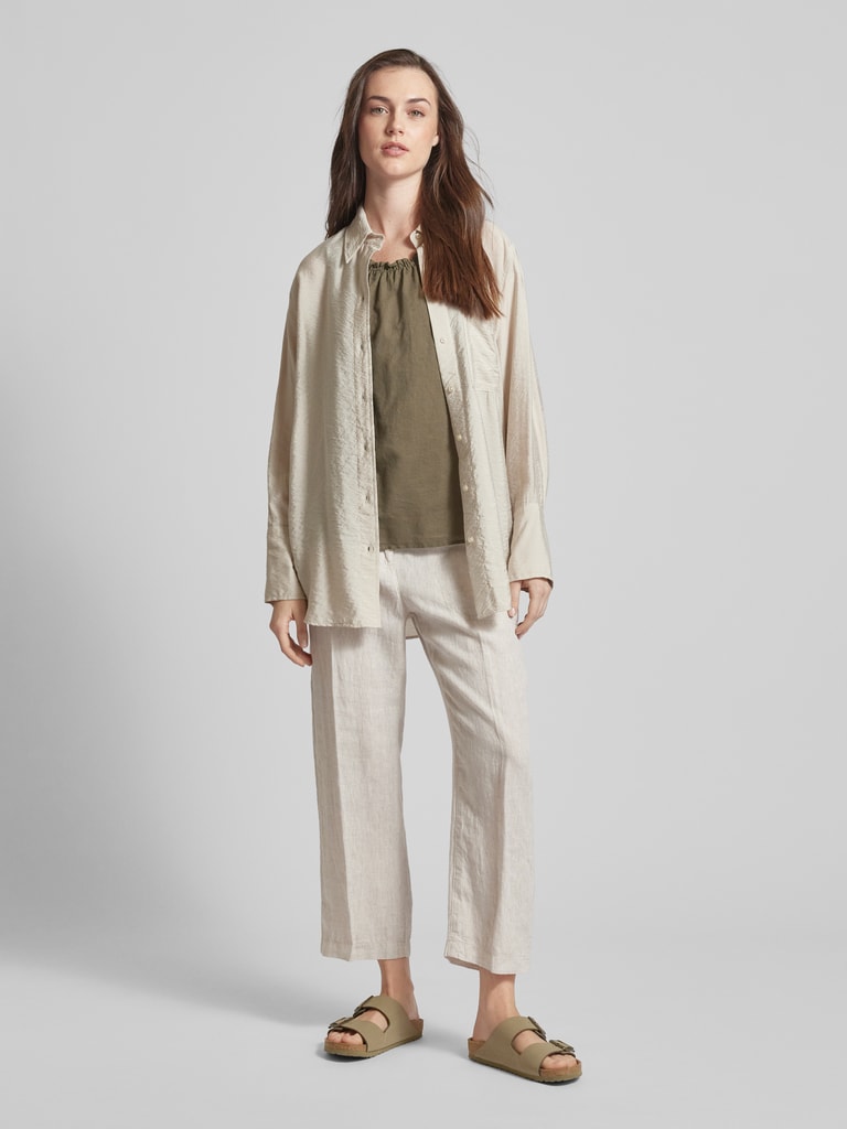 Kup online MAC Spodnie lniane o skróconym kroju regular fit model ‘Nora ...