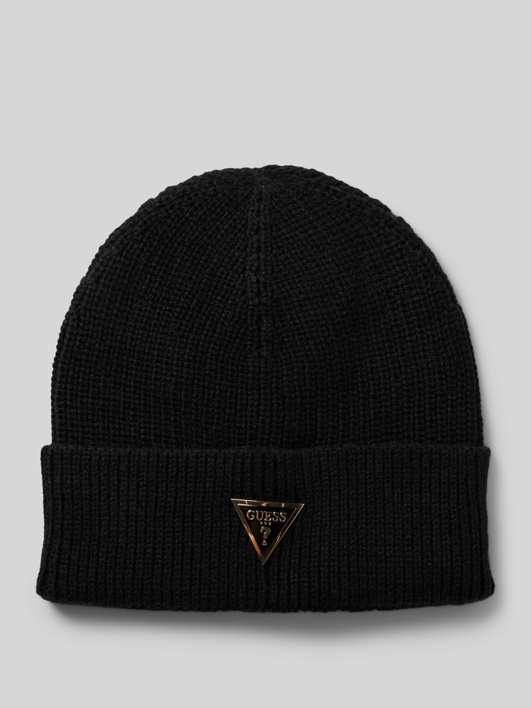 Guess Beanie mit Label-Applikation (black) online kaufen