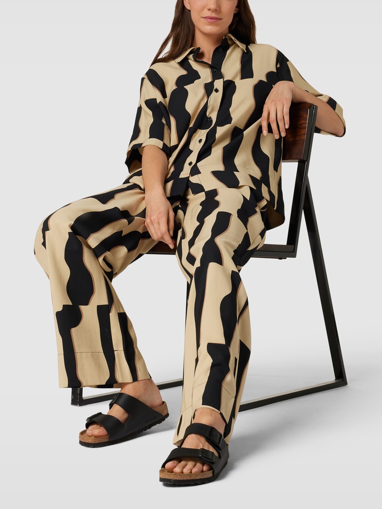 Minimum Stoffen broek met streepmotief, model 'SATTI' in beige online ...