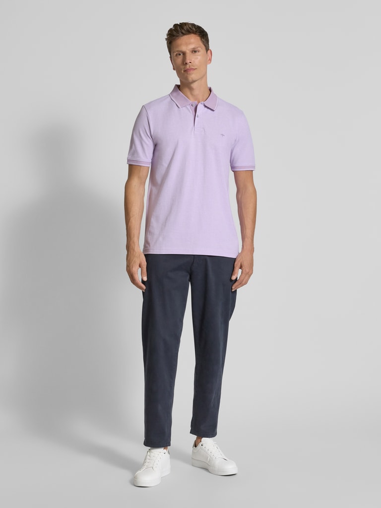 Fynch-Hatton Poloshirt mit Label-Stitching (flieder) online kaufen