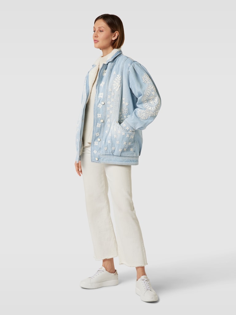 FABIENNE CHAPOT Jeansjacke mit floralen Stickereien Modell 'Bobby ...