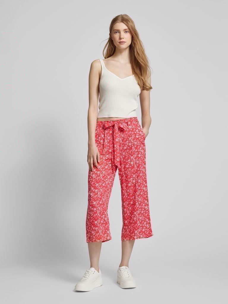 Only Stoffen broek met tailleriem, model 'NOVA' in lichtrood online ...