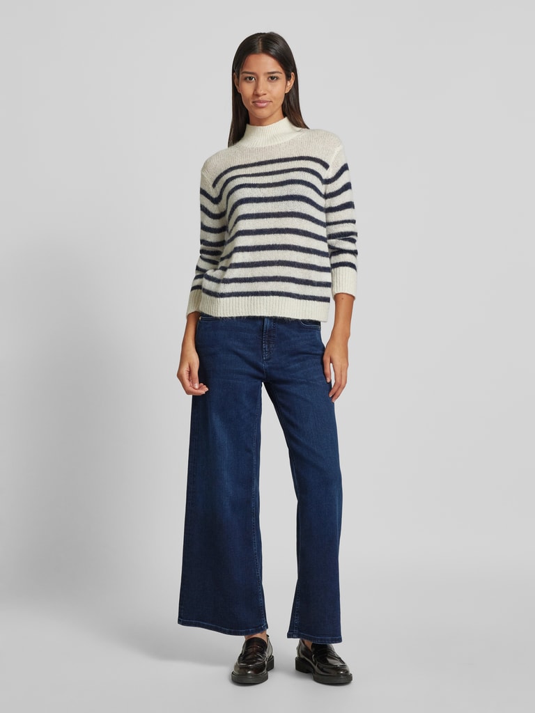 Cambio Flared jeans met verkort model, model 'PALAZZO' in donkerblauw ...