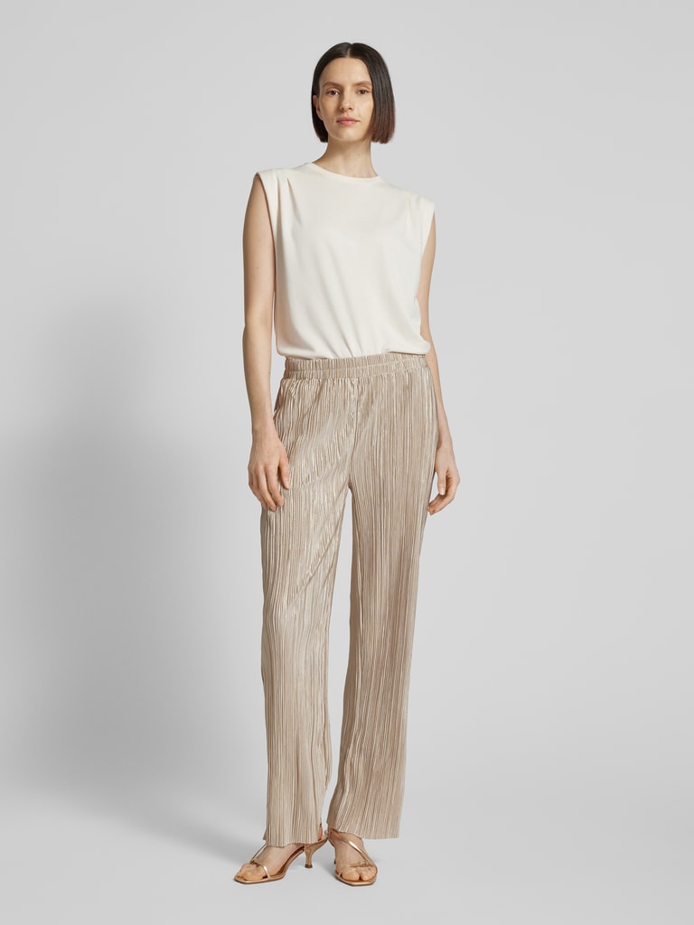 FREE/QUENT Regular Fit Stoffhose mit Plisseefalten Modell 'Raze' (gold ...