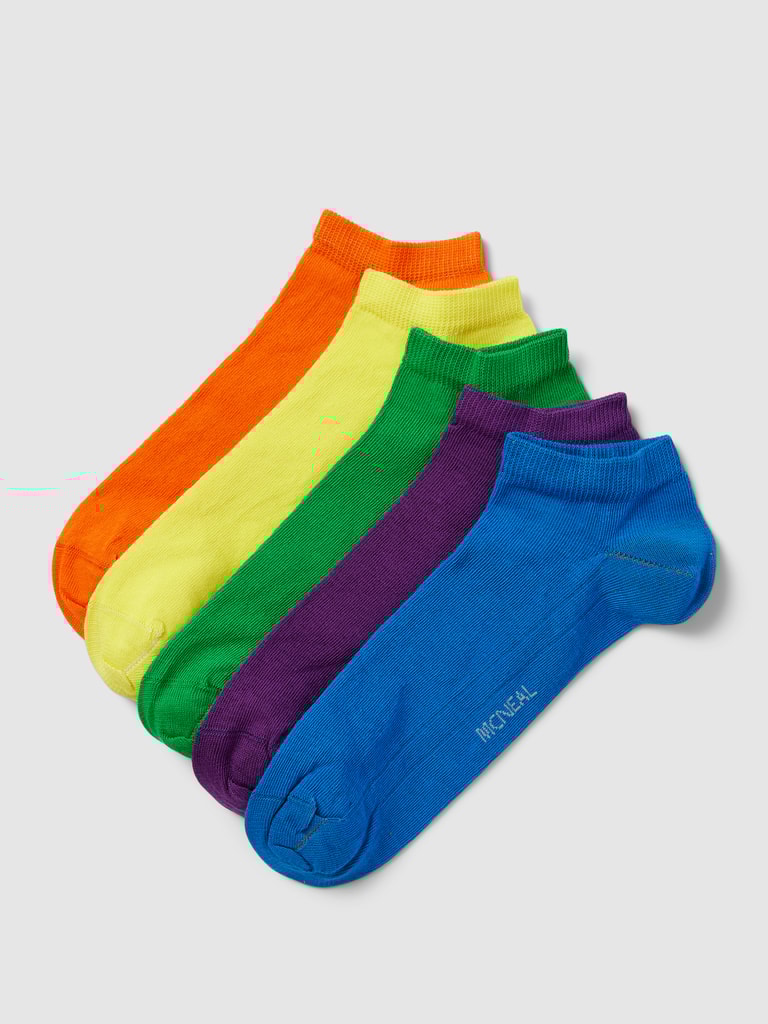 MC NEAL Sneakersokken met labelprint in een set van 5 paar in neon ...