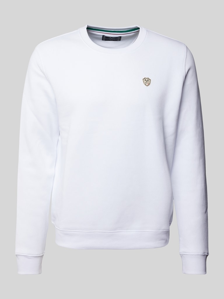 19V69 Italia Sweatshirt mit Label-Patch Modell 'NICO' (weiss) online kaufen