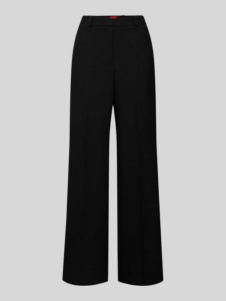 HUGO Wide leg pantalon met viscose, model 'HASMINA' in zwart online ...