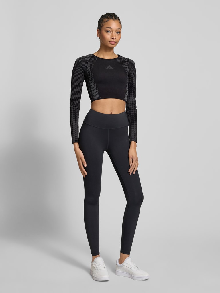 adidas Sportswear Cropped Longsleeve mit Label-Print (black) online kaufen