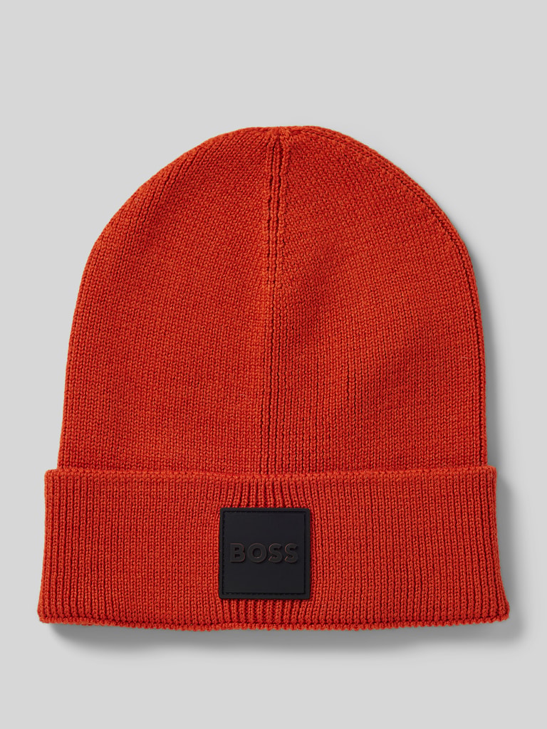BOSS Beanie mit Label-Detail Modell 'Foxxy' (orange) online kaufen