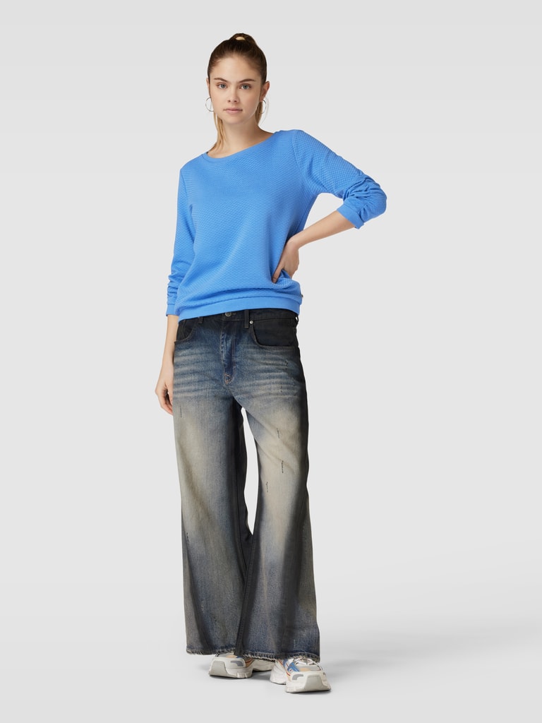Tom Tailor Denim Sweatshirt mit 3/4-Arm in unifarbenem Design (hellblau ...